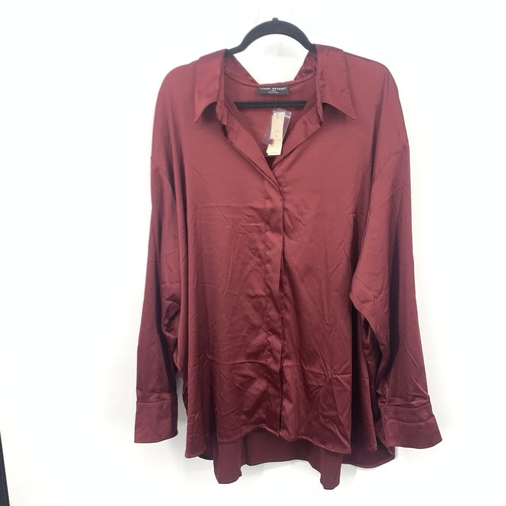 Lane Bryant | Tops | Lane Bryant Women Size 26 28 3x Top Maroon Red ...